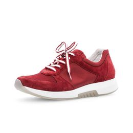 Sneaker Gabor "Sneaker low Materialmix Leder/Lederimitat", Damen, Gr. 35,5, rot, Schuhe Sneaker