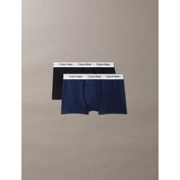 Trunk "2PK TRUNK", Kinder, Gr. 140/146, 2 Stk., schwarz (schwarz, blau), Jersey, Obermaterial: 95% Baumwolle, 5% Elasthan, Calvin Klein Underwear, unifarben, k&ouml;rpernah, Unterhosen, mit Logobund