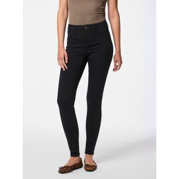 Jeggings Pieces "PCSKIN WEAR MW JEGGINGS/NOOS BC", Damen, Gr. S (36), N-Gr, schwarz, Web, Obermaterial: 77% Viskose, 20% Nylon, 3% Elasthan, unifarben, skinny fit kn&ouml;chellang, Hosen Jeggings