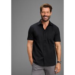 MAN'S WORLD Kurzarmhemd MAN'S WORLD, Herren, Gr. 39/40 (M), N-Gr, schwarz (schwarz, uni), Obermaterial: 55% Baumwolle, 45% Polyester, unifarben, Basic, normal, gerader Abschluss, Hemden, Kurzarm, Topseller