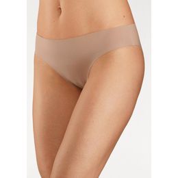 Slip Schiesser "Invisible Light", Damen, Gr. 36, beige, Single Jersey, Obermaterial: 70% Polyamid, 30% Elasthan, unifarben, eng, Unterhosen Slip, mit flach verklebten Seitenn&auml;hten