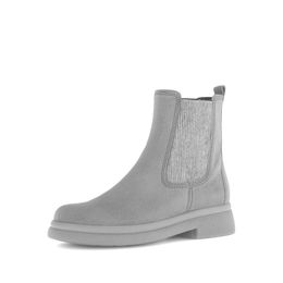 Chelseaboots Gabor "Chelsea Boot Rauleder", Damen, Gr. 38,5, grau, Schuhe Chelseaboots