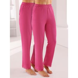 Jogginghose feel good, Damen, Gr. 44/46, Normalgr&ouml;&szlig;en, pink (fuchsia), 100% Baumwolle, unifarben, Hosen Jogginghose
