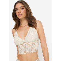 LSCN BY LASCANA Damen Bralette, Gr. 44creme, Spitze, Obermaterial: 90% Polyamid, 10% Elasthan, unifarben, BHs, aus floraler Spitze