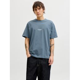 Jack & Jones T-Shirt JACK & JONES "JJESOHO TEE SS CREW NECK NOOS", Damen, Gr. XL, blau mirage, Single Jersey, Obermaterial: 100% Baumwolle, bedruckt, relaxed fit normal, Rundhals, Shirts T-Shirt, mit stylischen Print