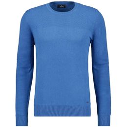 Rundhalspullover Ragman, Herren, Gr. 48, blau (royal blau, 736), 70% Baumwolle 30% Leinen, ohne Ausschnitt, Pullover Rundhalspullover