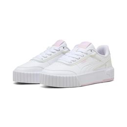 Sneaker Puma "Carina Mia Holo 2.0 Sneakers M&auml;dchen", Damen, Gr. 35,5, wei&szlig; pearl pink, Obermaterial: Textil, Synthetik; Futter: Textil; Innensohle: Textil; Laufsohle: Gummi, Schuhe Sneaker
