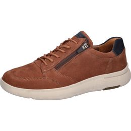 Waldl&auml;ufer Sneaker WALDL&Auml;UFER "HEIKO", Herren, Gr. 9,5 (44), cognac, marine, Nubukleder, unifarben mit Farbeinsatz, Schuhe Sneaker, Komfortschuh, Halbschuh in Bequemweite H (= sehr weit)