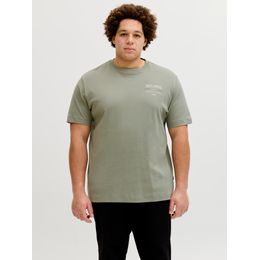 Jack & Jones PlusSize T-Shirt "JJEURBAN EDGE STUDIO TEE SS SN PLS", Herren, Gr. 5XL, vetiver, Jersey, Obermaterial: 100% Baumwolle, JACK & JONES PLUSSIZE, bedruckt, relaxed fit normal, Rundhals, Shirts T-Shirt, mit Logobranding