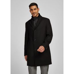 Kurzmantel HECHTER PARIS "Mantel", Herren, Gr. 48 Herren, schwarz, 60% Wolle, 40% Polyester, unifarben, regular fit, M&auml;ntel Kurzmantel