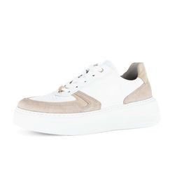 Gabor Damen Sneaker "Sneaker low Materialmix Leder", Gr. 38beige, Schuhe
