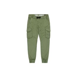 Jogginghose Alpha Industries "Cotton Twill Jogger", Herren, Gr. L, Normalgr&ouml;&szlig;en, gr&uuml;n (vintage gr&uuml;n), Obermaterial: 98% Baumwolle, 2% Elastan; Futter: 100% Baumwolle, Hosen Jogginghose