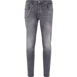 2Y Premium Damen Bequeme Jeans "2Y Premium Herren 2Y Tapered Fit Jeans"grau, Gr. 30, unifarben, 97% Baumwolle, 3% Elasthan, Jeans