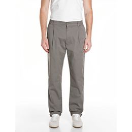 Chinohose Replay "ADHANN", Herren, Gr. 36, L&auml;nge 32, storm gray, Web, Obermaterial: 97% Baumwolle, 3% Elasthan, unifarben, normal, Hosen Chinohose, im Tapered Fit