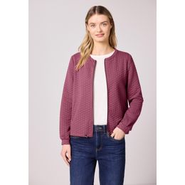 Cardigan Street One, Damen, Gr. 40, schwarz clouded blush, Stoff, 70% Polyester, 25% Viskose, 5% Elasthan, Strukturmuster, normal normal, Rundhals, B&uuml;ndchen, Strickjacken, mit Struktur