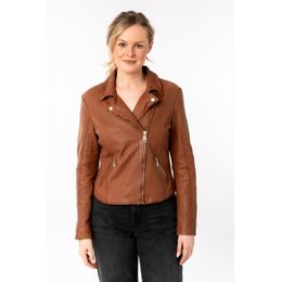 Lederjacke Mauritius "MWInessa", Damen, Gr. L, whiskey, Obermaterial: 100% Schafsleder. Futter: 100% Baumwolle. &Auml;rmelfutter: 100% Polyester, unifarben, regular fit h&uuml;ftlang, mit Rei&szlig;verschluss, Jacken, mit Reverskragen