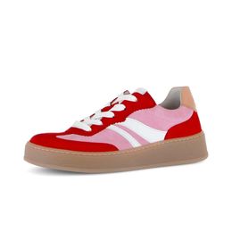 Sneaker Gabor "Sneaker low Materialmix Leder", Damen, Gr. 38,5, multicolour, Schuhe Sneaker