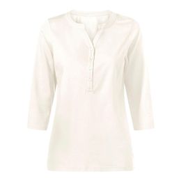 3/4-Arm-Shirt "3/4-Arm-Shirt", Damen, Gr. 40, beige (ecru), 95% Baumwolle, 5% Elasthan, unifarben, Rundhals, Shirts 3/4-Arm-Shirt