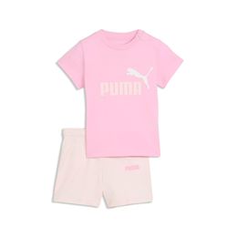 Trainingsanzug Puma "MINICATS ESS TEE AND SHORTS SET INF", Jungen, Gr. 62, pink shimmer, Sportanz&uuml;ge Trainingsanzug, zweiteiliges Set, f&uuml;r Kinder, mit Rundhalsausschnitt, Regular Fit