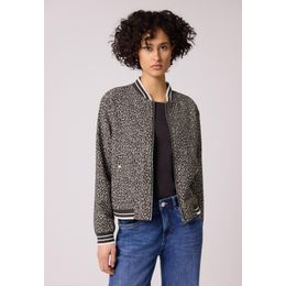 Blouson Street One, Damen, Gr. 34, molten earth, Stoff, Obermaterial: 87% Viskose, 13% Polyester; Futter: 100% Polyester, animal-print, normal, Rundhals, Rippb&uuml;ndchen, Jacken Blouson, Rundhalsausschnitt