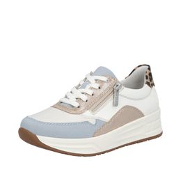 Rieker Damen Plateausneaker, Gr. 37sanftes wei&szlig;, leo kombiniert, Lederimitat, Schuhe, Schn&uuml;rschuh, Halbschuh, Freizeitschuh mit Soft-Einlage