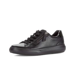 Sneaker Gabor "Sneaker low Materialmix Leder/Lederimitat", Damen, Gr. 35,5, schwarz, Schuhe Sneaker