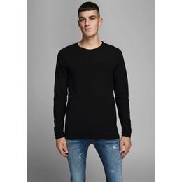 Jack & Jones Longsleeve JACK & JONES "BASIC TEE", Herren, Gr. M, schwarz, Jersey, Obermaterial: 100% Baumwolle, normal normal, Rundhals, gerader Abschluss, Shirts