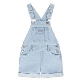 Latzhose LEVI'S KIDS, M&auml;dchen, Gr. 12 (152), N-Gr, wow me over, Denim/Jeans, Obermaterial: 100% Baumwolle, regular fit kurz, Hosen, mit Kn&ouml;pfen an der Taille for GIRLS