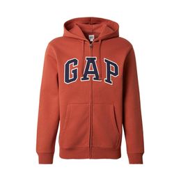 GAP Zip-Up Hoodie 'HERITAGE' male Brown size XXL