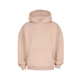 Kapuzensweatshirt DROPSIZE "Dropsize RAW EDGES SEAM HOODIE", Herren, Gr. M, taupe, 70% Baumwolle, 30% Polyester, Sweatshirts
