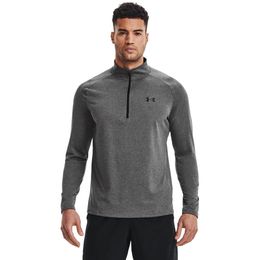 Funktionsshirt Under Armour "TECH 2.0 1/2 ZIP", Herren, Gr. XS, grau (carbon heather 090), Obermaterial: 100% Polyester, normal, ohne Ausschnitt, Shirts Funktionsshirt