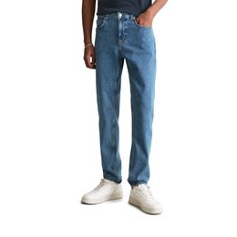 Marc O'Polo Tapered-fit-Jeans MARC O'POLO DENIM "aus Bio-Baumwoll-Mix", Herren, Gr. 33, L&auml;nge 32, medium blau, Obermaterial: 99% Baumwolle, 1% Elasthan, unifarben, normal, Jeans
