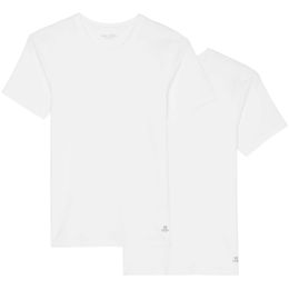 Marc O'Polo T-Shirt MARC O'POLO "Essentials", Herren, Gr. M, wei&szlig;, Jersey, Obermaterial: 100% Baumwolle, unifarben, figurbetont h&uuml;ftlang, Rundhals, Shirts T-Shirt, Rundhals-Auschnitt, Kurzarm