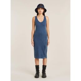 G-Star Raw Bodykleid G-STAR "Overdyed Asymmetric Zip Kleid", Damen, Gr. L, Normalgr&ouml;&szlig;en, mid blau gd, Obermaterial: 100% Baumwolle, Kleider