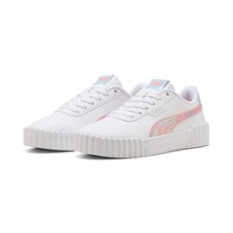 Sneaker Puma "CARINA 3.0 SPACE BELLE JR", M&auml;dchen, Gr. 37, wei&szlig; (Puma wei&szlig;, pinkscape), Synthetik, Schuhe Sneaker