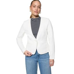 Jackenblazer Zero "Damen mit Paspeltaschen", Damen, Gr. 34, sanftes wei&szlig;, Stoff, Obermaterial: 75% Polyester, 21% Viskose, 4% Elasthan, unifarben, figurbetont normal, V-Ausschnitt, eng, Blazer, Plain/ohne Details