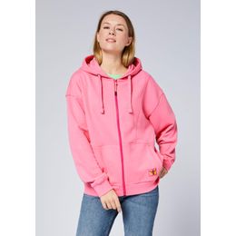 Chiemsee Damen Kapuzensweatjackechateau rose, Gr. XS, 88% Baumwolle, 12% Polyester, Sweatjacken
