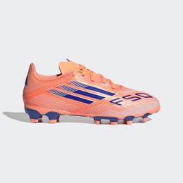 M&auml;dchen Fu&szlig;ballschuh "F50 LEAGUE MULTI-GROUND KINDER-STIEFEL", adidas Performance, Gr. 30beam orange, lucid blau, cloud wei&szlig;, Synthetik, Textil,