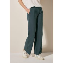 Stoffhose Cecil, Damen, Gr. XL, L&auml;nge 28, gr&uuml;n (slate khaki), Stoff, 95% Viskose, 5% Elasthan, unifarben, loose fit lang, Hosen Stoffhose, mit seitlichen Einschubtaschen