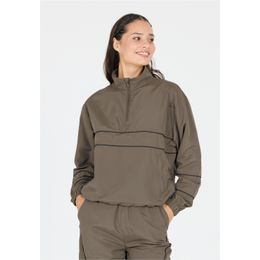 ENDURANCE ATHLECIA Langarmshirt ATHLECIA "Arishi", Damen, Gr. 42, grau (dunkelgrau), 100% Polyester, unifarben, normal, ohne Ausschnitt, Shirts Langarmshirt, aus atmungsaktivem Material