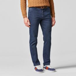 Chinos MEYER "Oslo 2-4535", Herren, Gr. 48, Normalgr&ouml;&szlig;en, blau stone, 98% Baumwolle, 2% Elasthan, unifarben, slim fit lang, Hosen, Super-Stretch Denimchino
