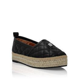 Espadrille Philipp Plein "Skull", Damen, Gr. 38, Normalschaft, 02, schwarz, Schuhe Espadrille
