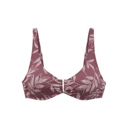 Lascana Bikinitop Damen Gr&ouml;&szlig;e 85 braun / wei&szlig;