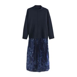 next Kleid Damen Gr&ouml;&szlig;e 34 blau / marine / pastellblau Winterkleid