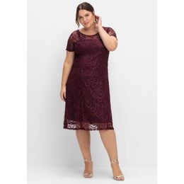 sheego Damen Cocktailkleid mit Zierborten, aubergine, Gr&ouml;&szlig;e 56
