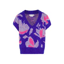 Jalene Pullover Damen Gr&ouml;&szlig;e XS/S graumeliert / violettblau / neonpink