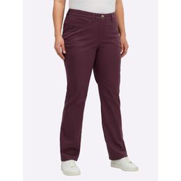 sheego Gro&szlig;e Gr&ouml;&szlig;en Hose in Twill-Qualit&auml;t, burgund, Gr&ouml;&szlig;e 54 - Damen