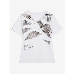Catamaran Sports Damen Sportshirt mit Stretch-Anteil, wei&szlig;-gemustert, Gr&ouml;&szlig;e 52/54