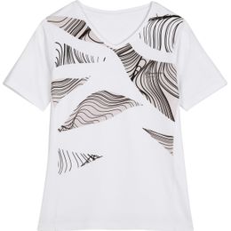 Damen Sportshirt mit Stretch-Anteil wei&szlig;-gemustert Gr&ouml;&szlig;e 48/50