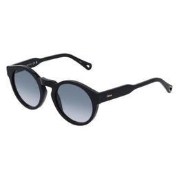 Chlo&eacute; Chlo&eacute; CH0158S | Unisex-Sonnenbrille | Fassung: Vollrand, Panto, Kunststoff, Schwarz Gl&auml;nzend | Glasfarbe: Blaugrau Verlaufend